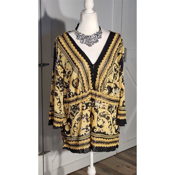 ECI NEW YORK | Tops | Eci New York Sheer Color Black Blouse Stretch 34 ...